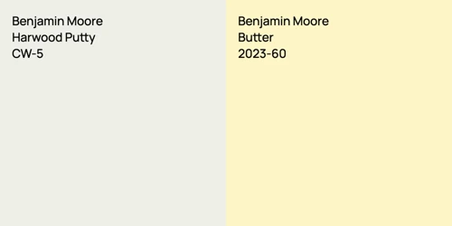 Benjamin Moore Harwood Putty vs. Benjamin Moore Lemon Meringue comparison