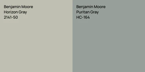 Benjamin Moore Horizon Gray vs. Benjamin Moore Wild Heart comparison