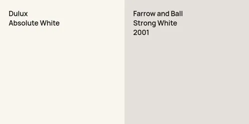Dulux Absolute White vs. Farrow and Ball Dimity comparison
