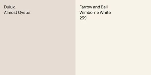 Dulux Almost Oyster vs. Dulux Blossom White comparison