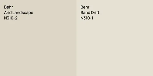 Behr Arid Landscape vs. Behr Ashen Tan comparison