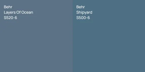 Behr Layers Of Ocean vs. Behr Laguna Blue comparison