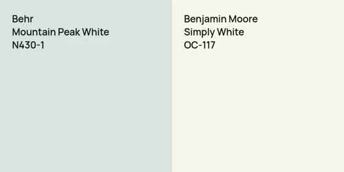 Behr Mountain Peak White vs. Benjamin Moore Mountain Peak White comparison