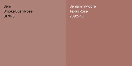 Behr Smoke Bush Rose vs. Behr Auburn Glaze comparison