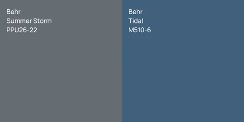 Behr Summer Storm vs. Benjamin Moore Blue Note comparison