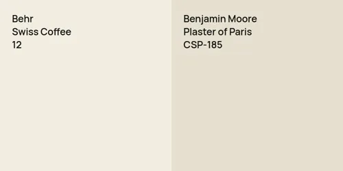Behr Swiss Coffee vs. Benjamin Moore Swiss Coffee comparison