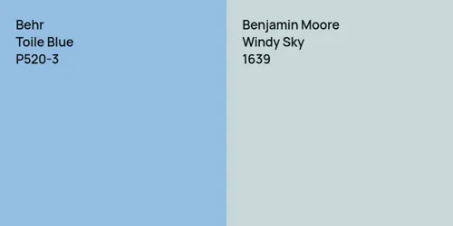 Behr Toile Blue vs. Benjamin Moore Windy Sky comparison