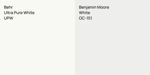 Behr Ultra Pure White vs. Benjamin Moore Polar White comparison