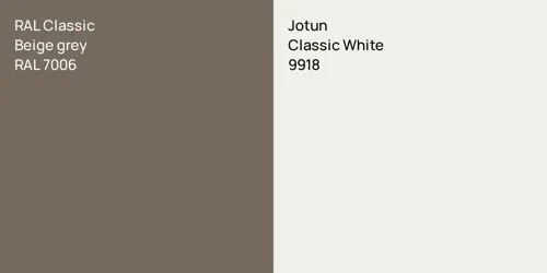 RAL Classic Beige grey vs. RAL Classic Green brown comparison