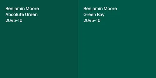 Benjamin Moore Absolute Green vs. Benjamin Moore Forest Green comparison