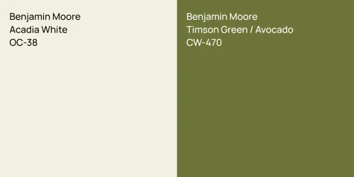 Benjamin Moore Acadia White vs. Benjamin Moore Putnam Ivory comparison