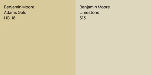 Benjamin Moore Adams Gold vs. Benjamin Moore Barley Grass comparison