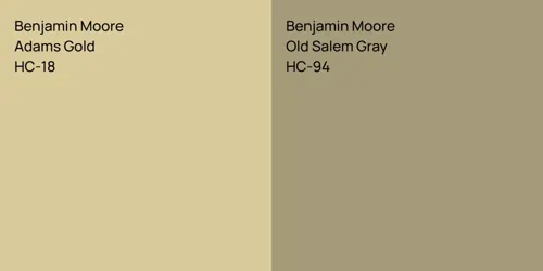 Benjamin Moore Adams Gold vs. Benjamin Moore Golden Light comparison