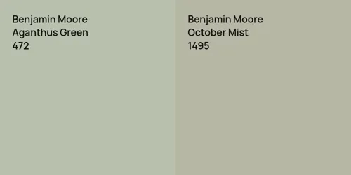 Benjamin Moore Aganthus Green vs. Benjamin Moore Hemlock comparison