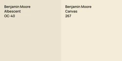 Benjamin Moore Albescent vs. Benjamin Moore White Blush comparison