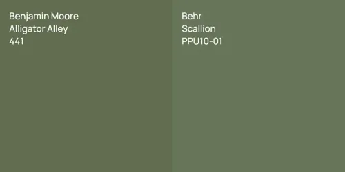 Benjamin Moore Alligator Alley vs. Benjamin Moore Herb Garden comparison