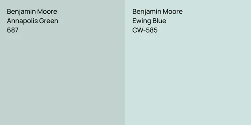 Benjamin Moore Annapolis Green vs. Benjamin Moore Yarmouth Blue comparison