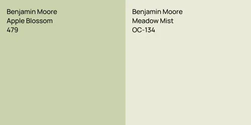 Benjamin Moore Apple Blossom vs. Benjamin Moore Paris Romance comparison
