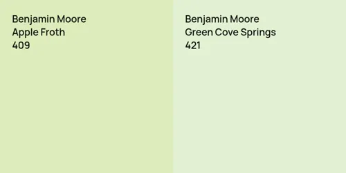 Benjamin Moore Apple Froth vs. Benjamin Moore Grenada Green comparison