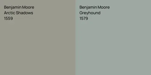 Benjamin Moore Arctic Shadows vs. Benjamin Moore Rushing River comparison