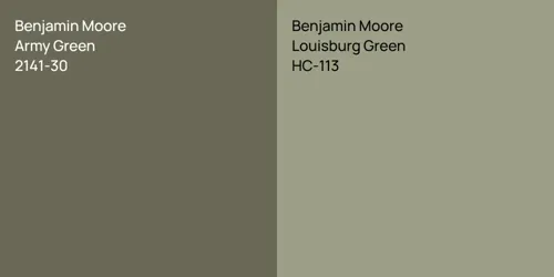 Benjamin Moore Army Green vs. Benjamin Moore Palace Tan comparison