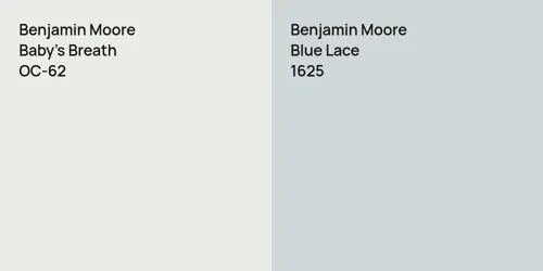 Benjamin Moore Baby's Breath vs. Benjamin Moore Woodlawn Blue comparison
