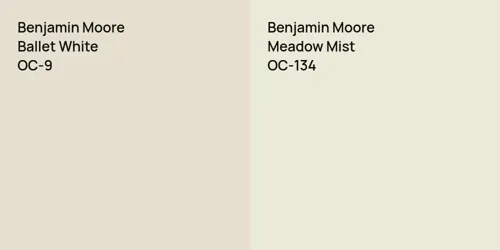 Benjamin Moore Ballet White vs. Benjamin Moore White Down comparison