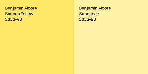 Benjamin Moore Banana Yellow vs. Benjamin Moore Yolk comparison