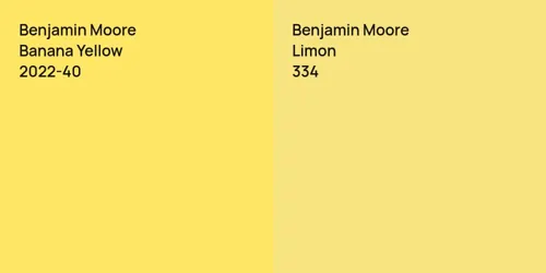 Benjamin Moore Banana Yellow vs. Benjamin Moore Yellow Hibiscus comparison