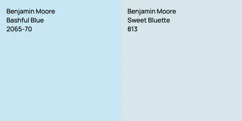 Benjamin Moore Bashful Blue vs. Benjamin Moore Mystical Blue comparison