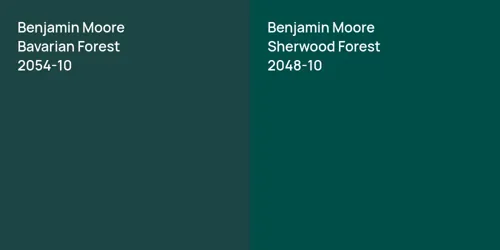 Benjamin Moore Bavarian Forest vs. Benjamin Moore Sherwood Forest comparison