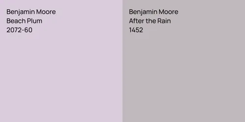 Benjamin Moore Beach Plum vs. Benjamin Moore Misty Lilac comparison