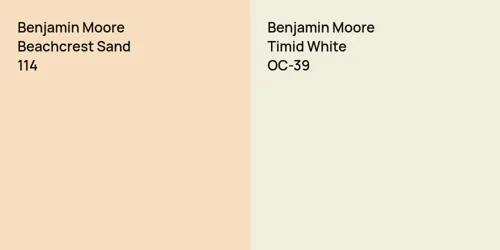 Benjamin Moore Beachcrest Sand vs. Benjamin Moore Cedar Key comparison