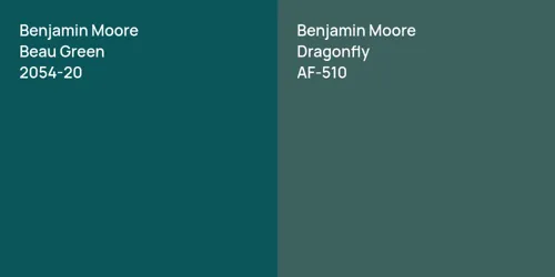 Benjamin Moore Beau Green vs. Benjamin Moore Dragonfly comparison