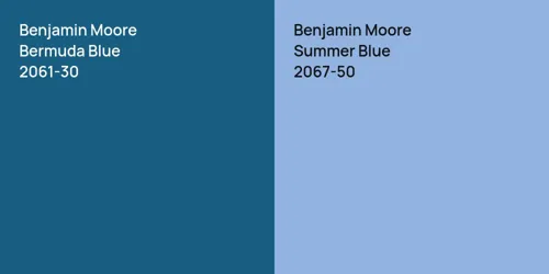 Benjamin Moore Bermuda Blue vs. Benjamin Moore Stone House comparison