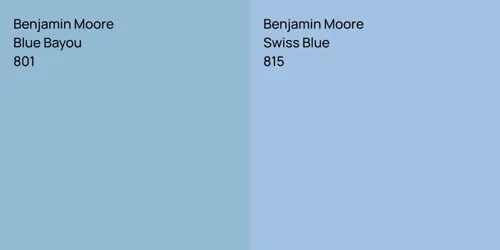Benjamin Moore Blue Bayou vs. Benjamin Moore Manor Blue comparison