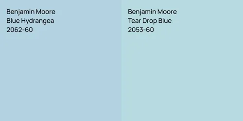 Benjamin Moore Blue Hydrangea vs. Benjamin Moore Misty Blue comparison