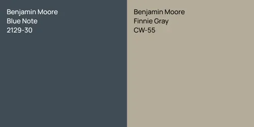 Benjamin Moore Blue Note vs. Benjamin Moore Fog Mist comparison