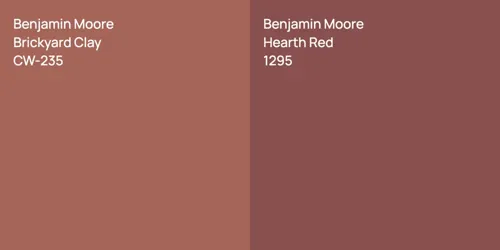 Benjamin Moore Brickyard Clay vs. Benjamin Moore Georgian Brick comparison