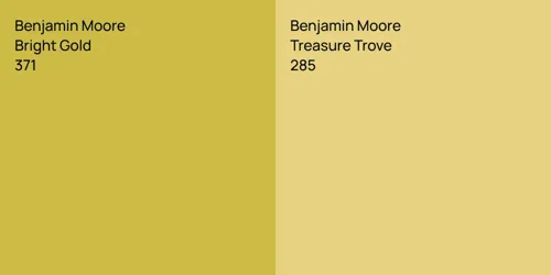 Benjamin Moore Bright Gold vs. Sherwin Williams Chartreuse comparison