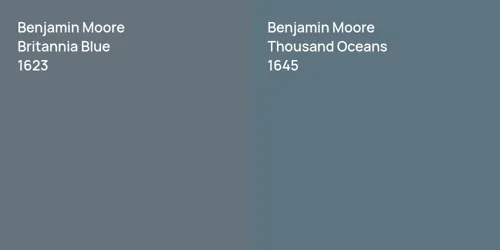 Benjamin Moore Britannia Blue vs. Benjamin Moore Hamilton Blue comparison