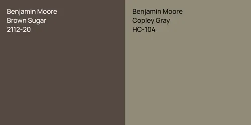 Benjamin Moore Brown Sugar vs. Benjamin Moore Rural Earth comparison