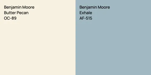 Benjamin Moore Butter Pecan vs. Benjamin Moore Mystic Beige comparison