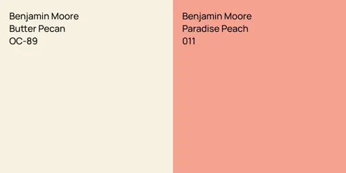 Benjamin Moore Butter Pecan vs. Benjamin Moore Desolate comparison