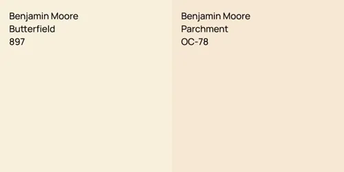 Benjamin Moore Butterfield vs. Farrow and Ball Pointing comparison