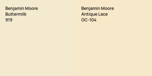 Benjamin Moore Buttermilk vs. Benjamin Moore Faded Denim comparison