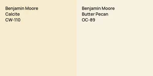 Benjamin Moore Calcite vs. Benjamin Moore Calming Cream comparison