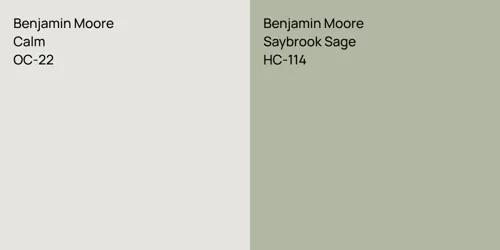 Benjamin Moore Calm vs. Benjamin Moore Gentle Gray comparison