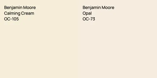 Benjamin Moore Calming Cream vs. Benjamin Moore Creamy White comparison