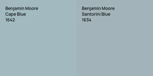 Benjamin Moore Cape Blue vs. Benjamin Moore Dusky Blue comparison